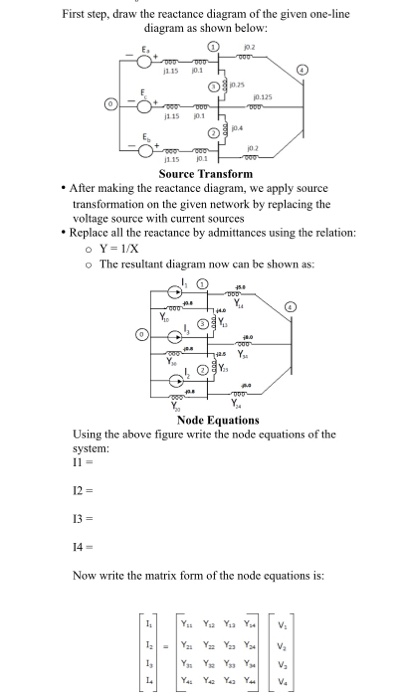Solved First step, draw the reactance diagram of the given | Chegg.com