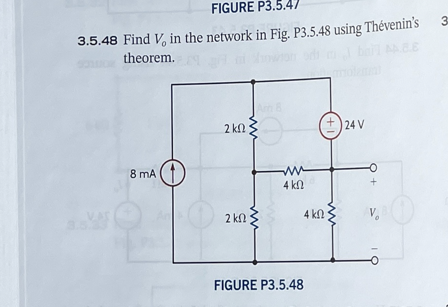 Solved FIGURE P3.5.483.5.48 ﻿Find Vo ﻿in the network in Fig. | Chegg.com