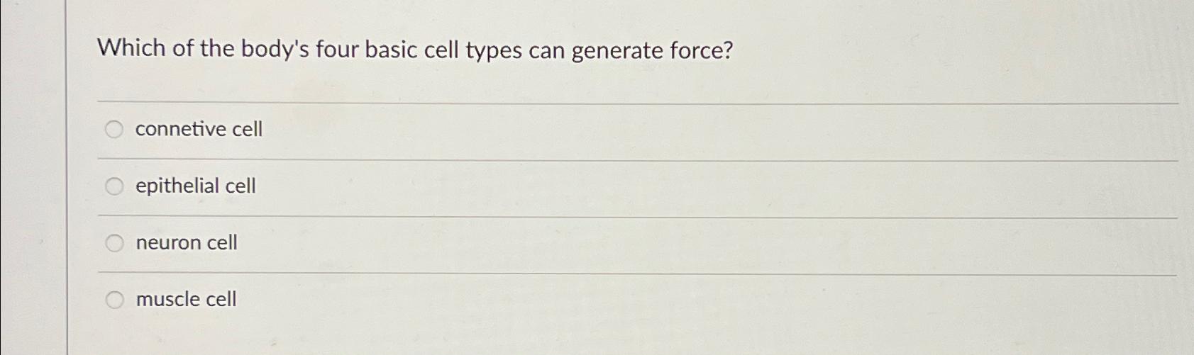 Solved Which of the body's four basic cell types can | Chegg.com