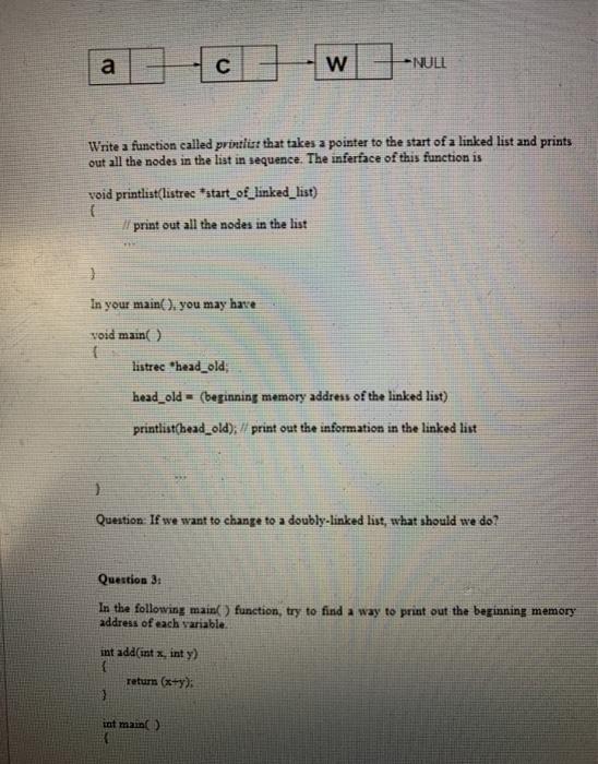 Solved Question 1 Assume Entries In A Linked List Are Of