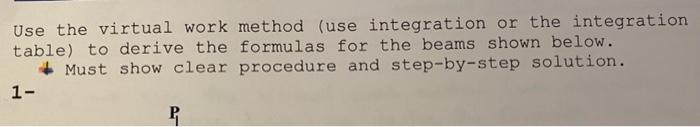 Solved Use the virtual work method (use integration or the | Chegg.com