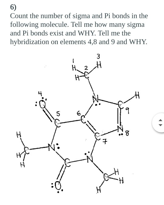 Solved Count the number of sigma and Pi bonds in the | Chegg.com