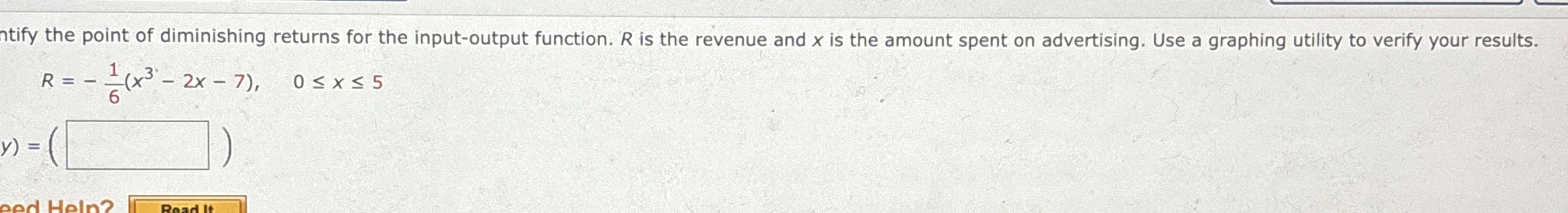 Solved Atify the point of diminishing returns for the | Chegg.com