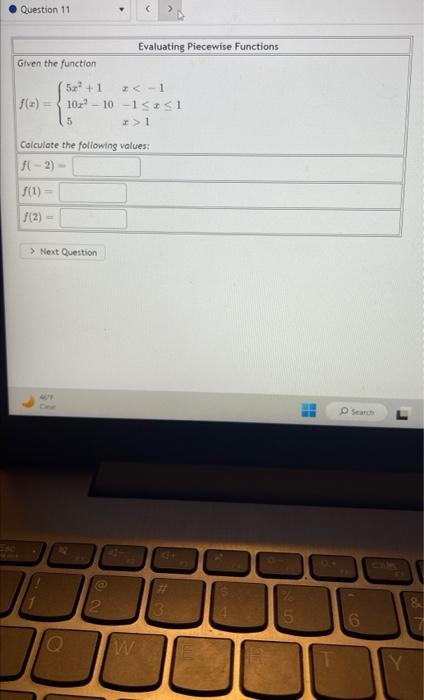 Solved Given the function f(x)=⎩⎨⎧5x2+110x2−105x 1 | Chegg.com