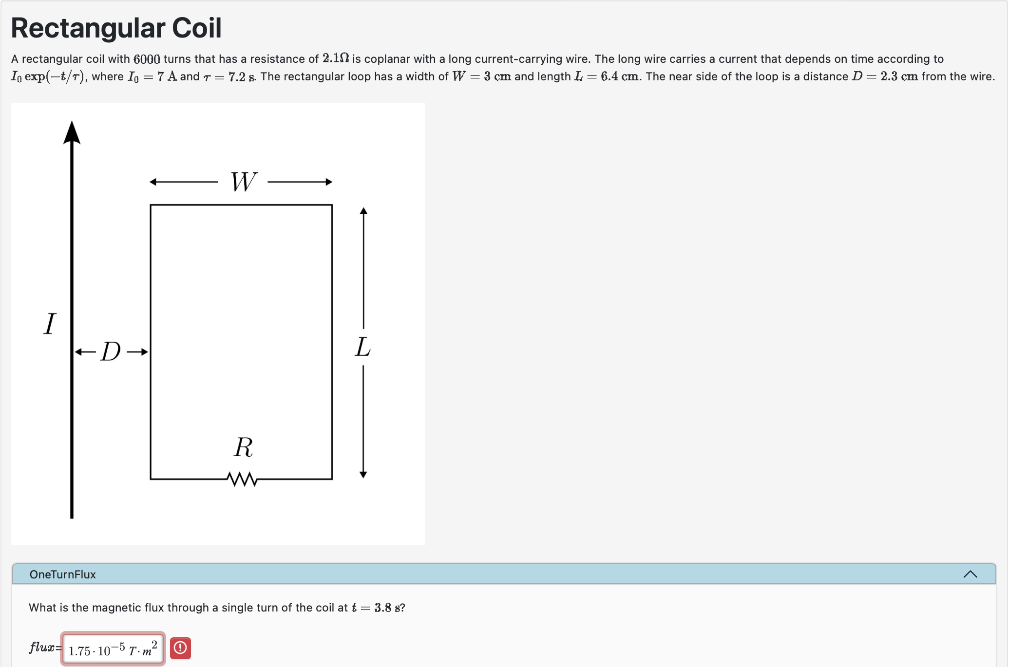 Solved Rectangular CoilA rectangular coil with 6000 ﻿turns | Chegg.com