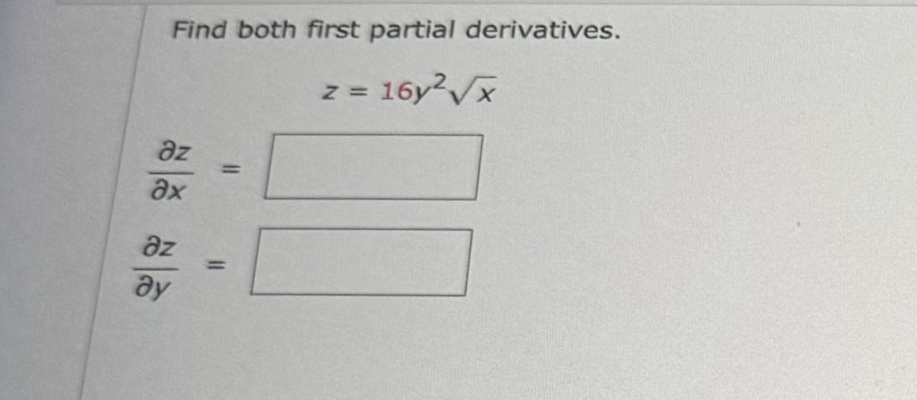 Solved Find both first partial | Chegg.com