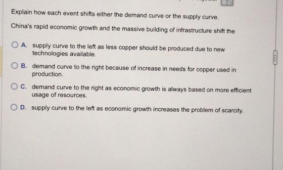 Solved Explain how each event shifts either the demand curve | Chegg.com