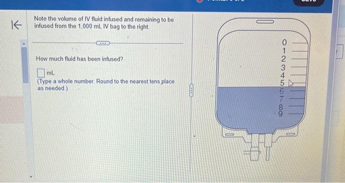 Solved Note the volume of IV fluid infused and remaining to | Chegg.com