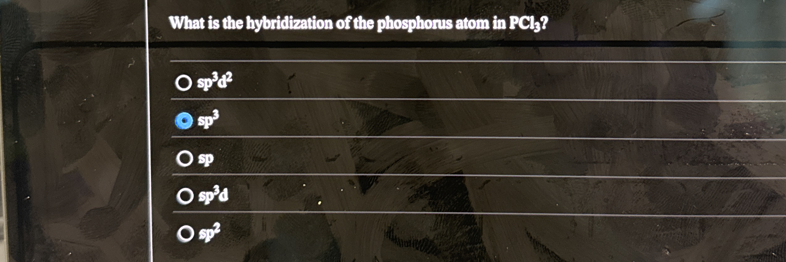 Solved What is the hybridization of the phosphorus atom in | Chegg.com