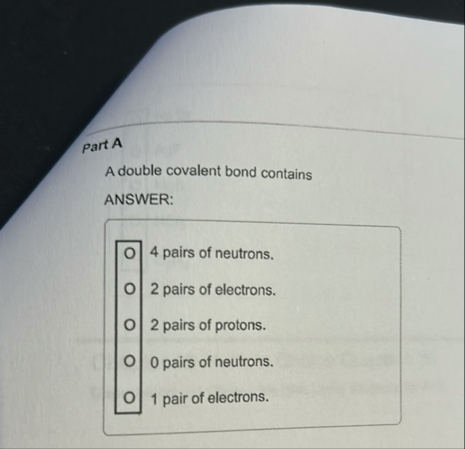 Solved part AA double covalent bond containsANSWER:4 ﻿pairs | Chegg.com