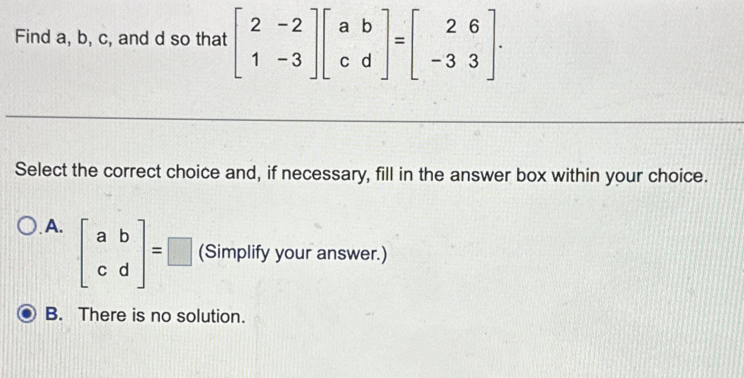 Solved Find a,b,c, ﻿and d ﻿so that | Chegg.com