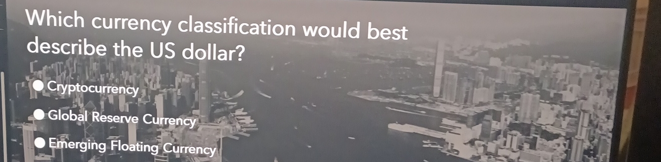 Solved Which currency classification would best describe the | Chegg.com