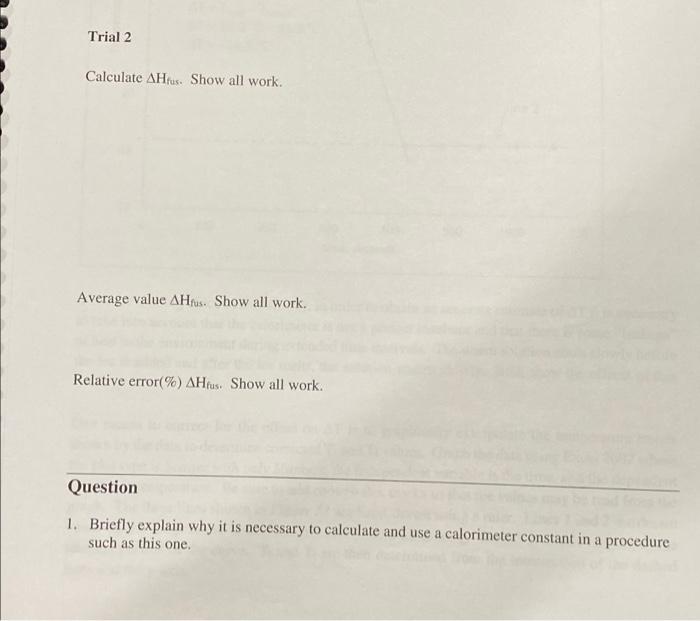 Table 2. Determination of Correction Factor for | Chegg.com