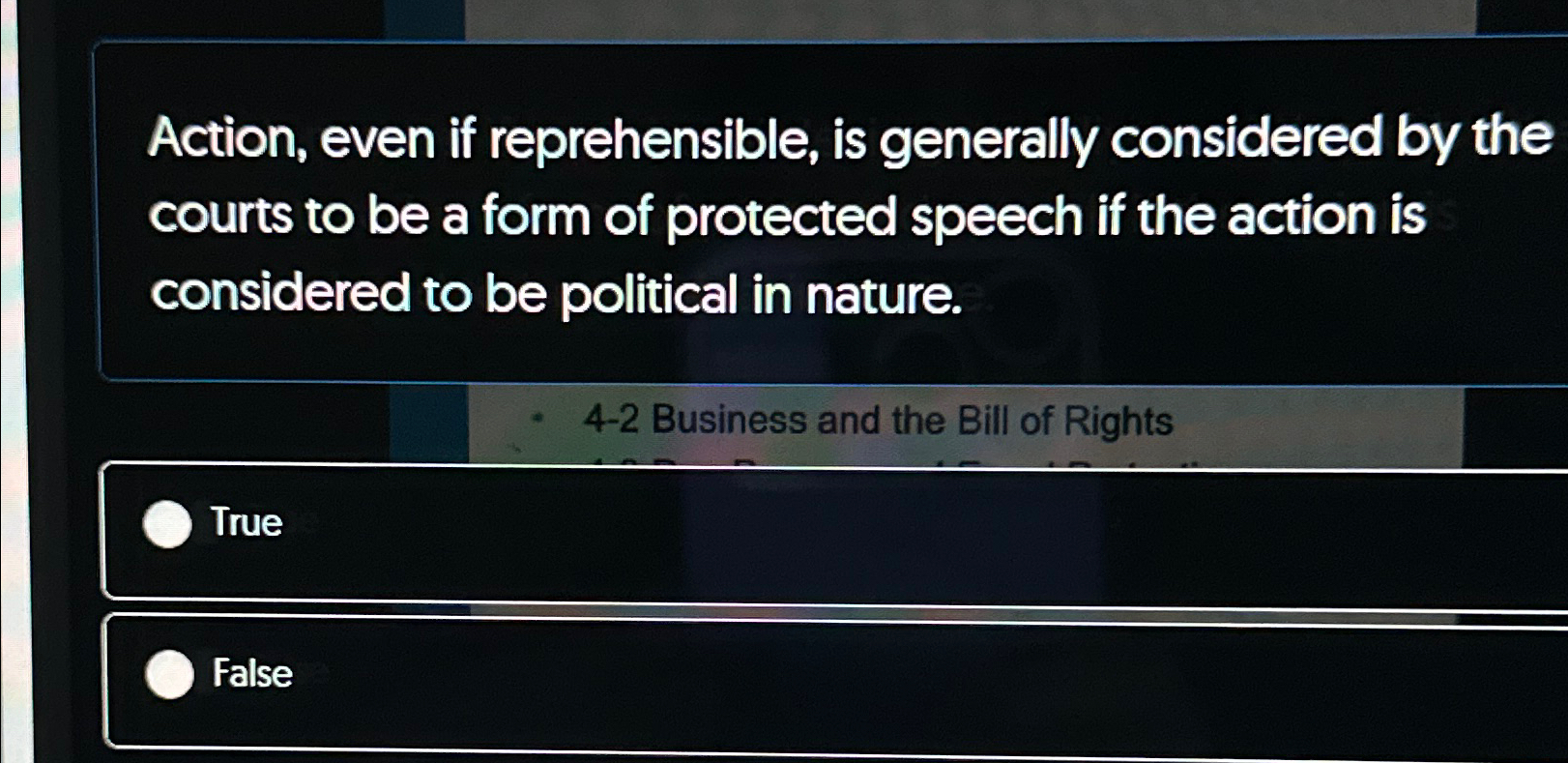 Solved Action, even if reprehensible, is generally | Chegg.com