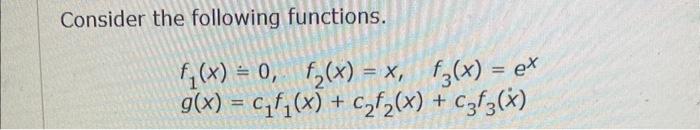 Solved Consider the following functions. | Chegg.com