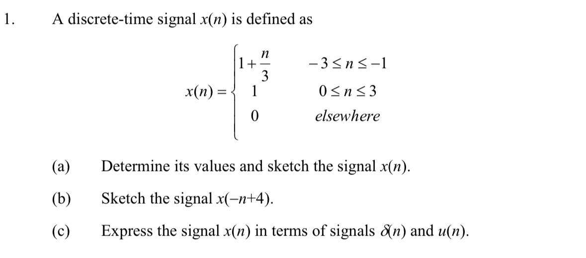 Solved How to solve A discrete-time signal x(n) ﻿is defined | Chegg.com
