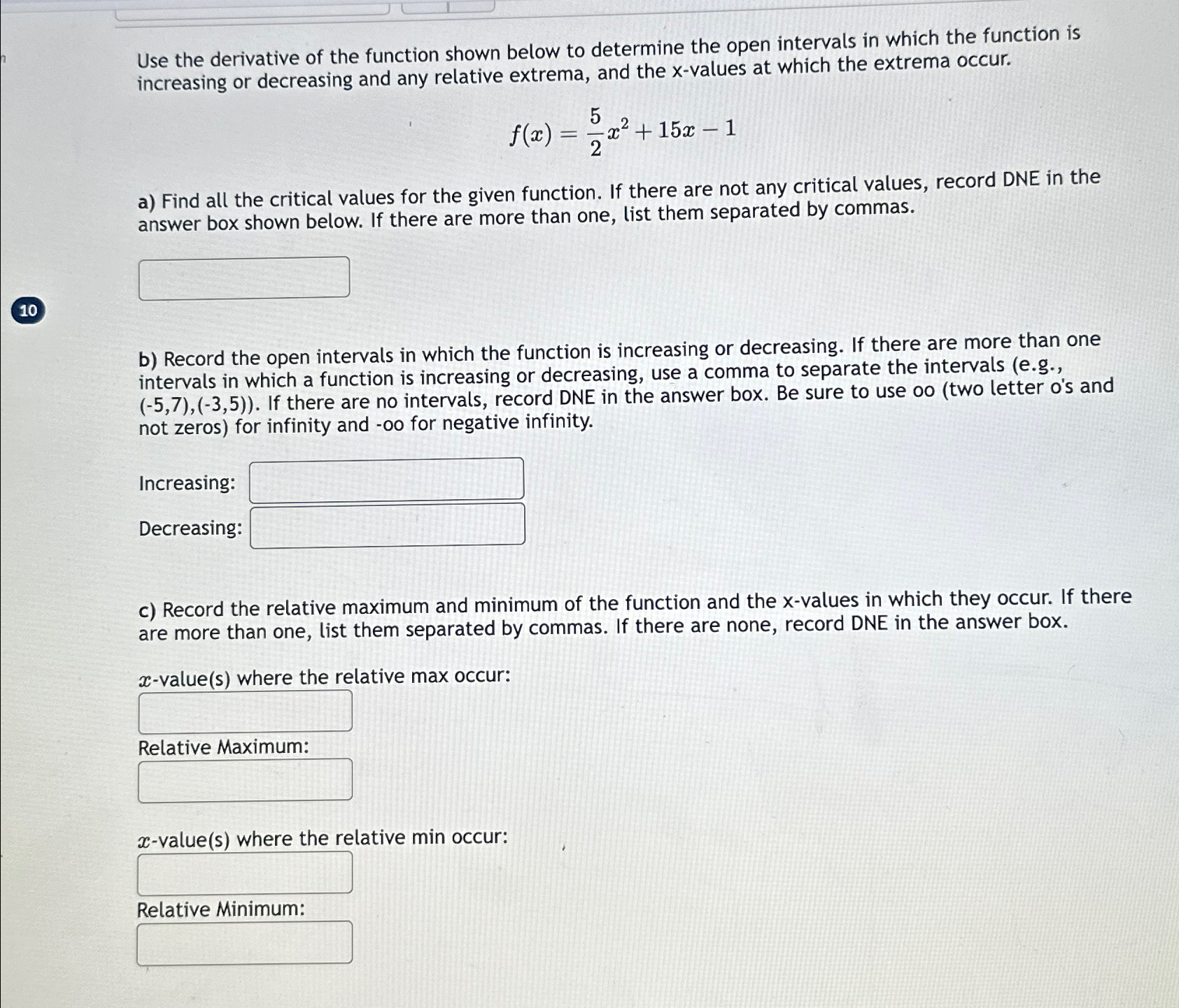Solved Use the derivative of the function shown below to | Chegg.com