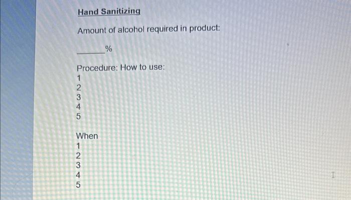 Solved Hygiene is one of the most important aspects of | Chegg.com