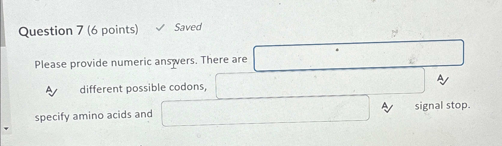 Solved Question 7 (6 ﻿points) ﻿SavedPlease provide numeric | Chegg.com
