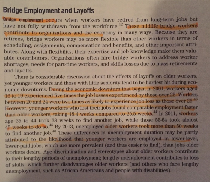 Solved Bridge Employment and Layoffs Bridge employment | Chegg.com
