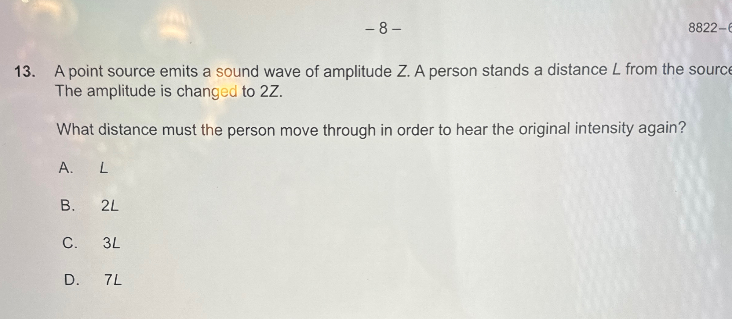 Solved -8-8822-13. ﻿A point source emits a sound wave of | Chegg.com