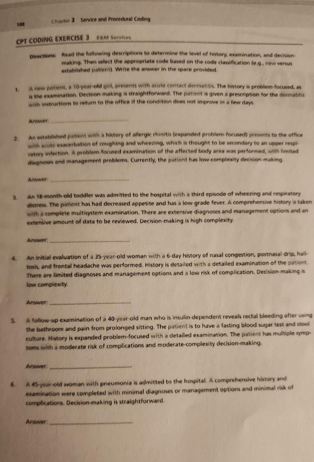 Solved Directions: Read the following descriptions to | Chegg.com