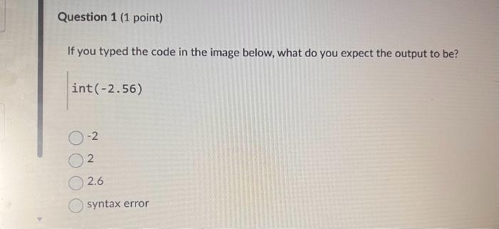 Solved If you typed the code in the image below, what do you | Chegg.com
