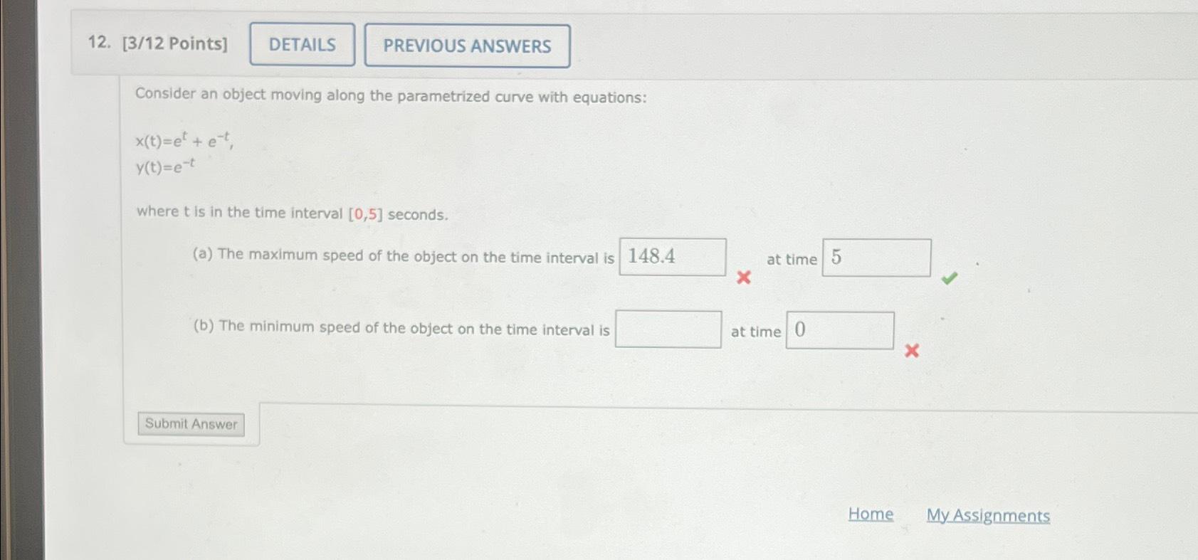 Solved Points]Consider an object moving along the | Chegg.com