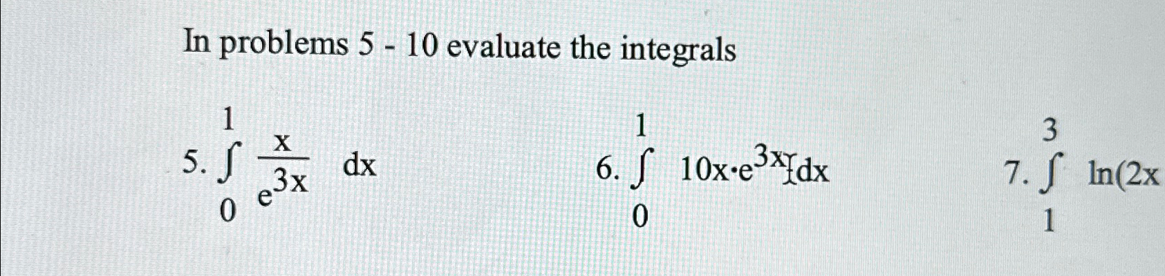 Solved In problems 5-10 ﻿evaluate the | Chegg.com