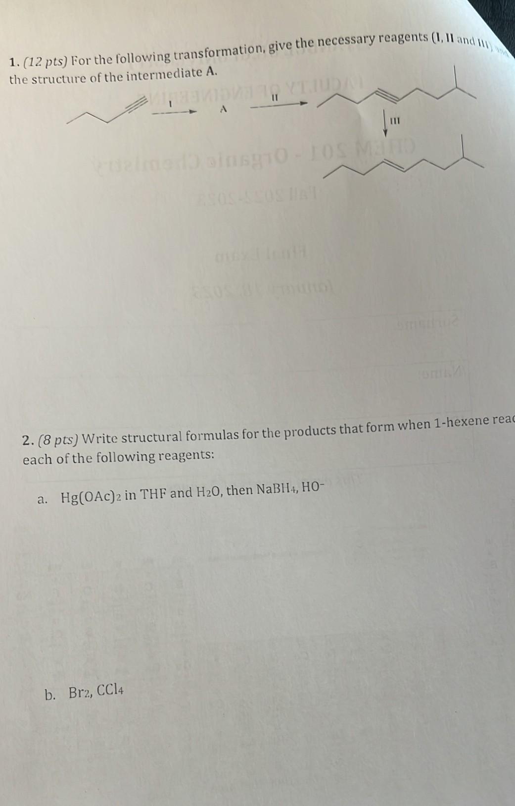 Solved 1. (12pts) For the following transformation, give the | Chegg.com