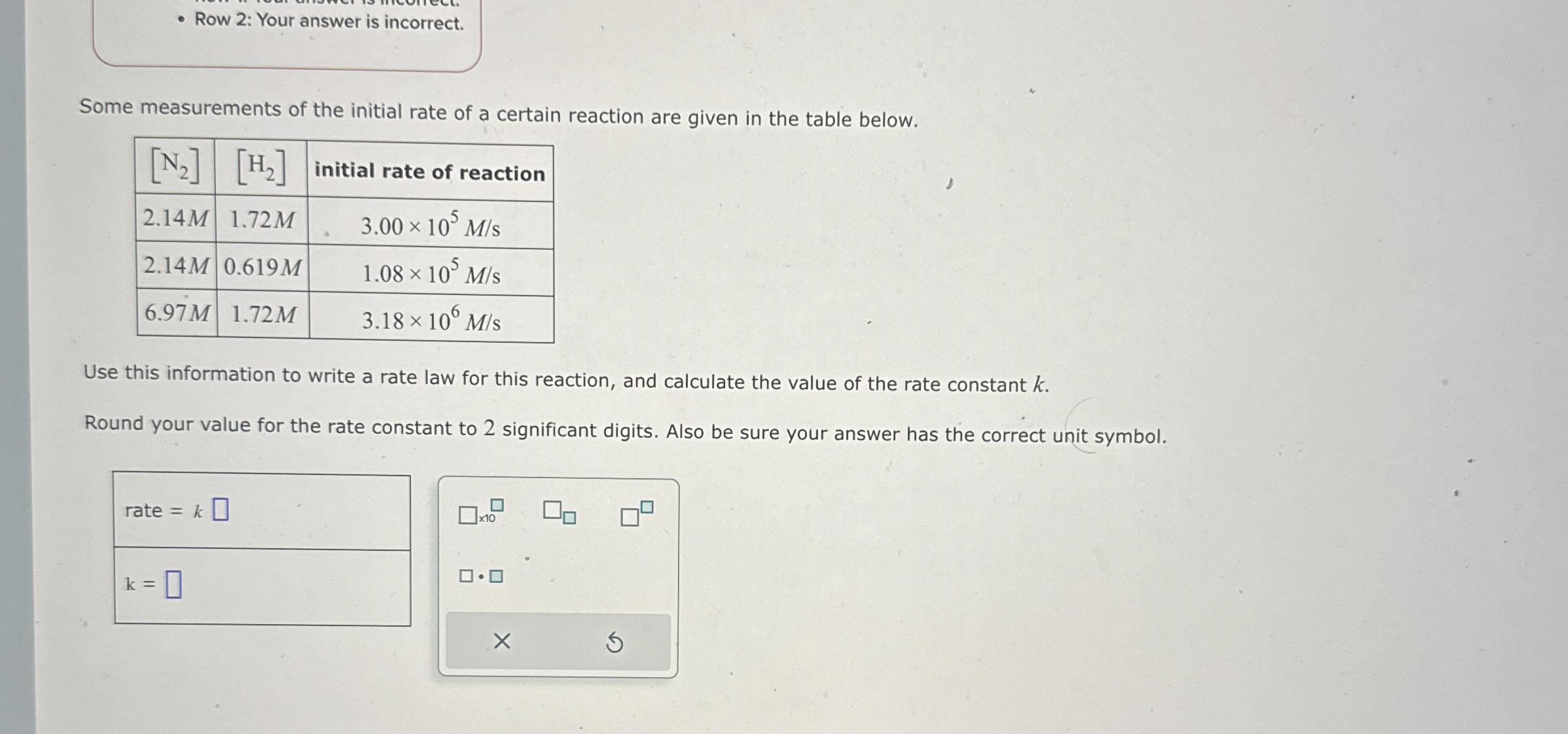 Solved Row 2: Your answer is incorrect.Some measurements of | Chegg.com