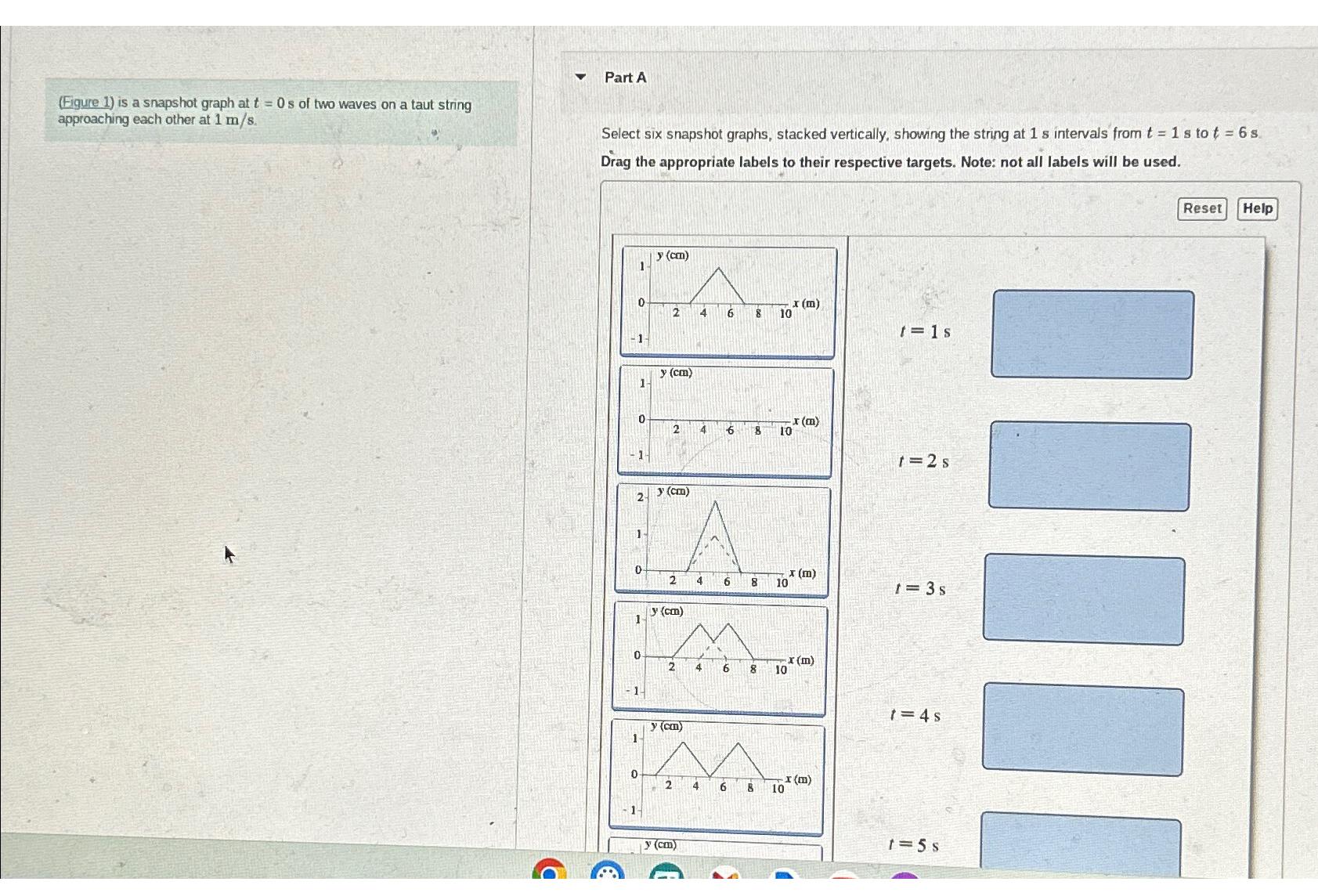 Part A(Figure 1) ﻿is a snapshot graph at t=0s ﻿of two | Chegg.com