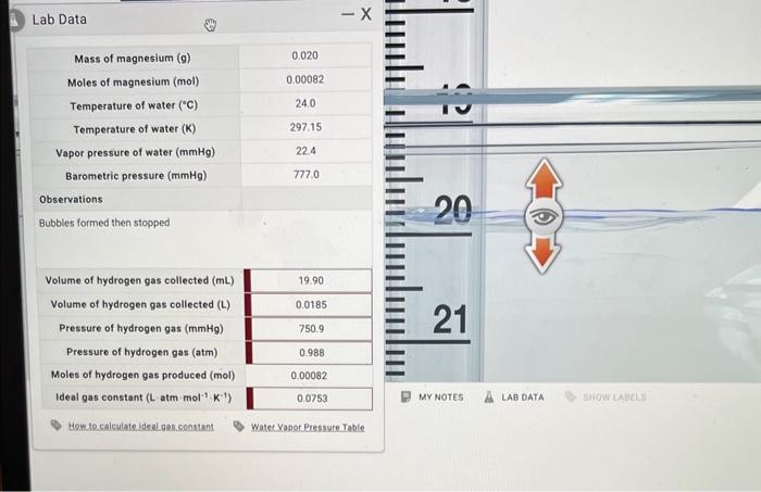 Solved Lab Data \begin{tabular}{cc} Mass of magnesium (g) & | Chegg.com