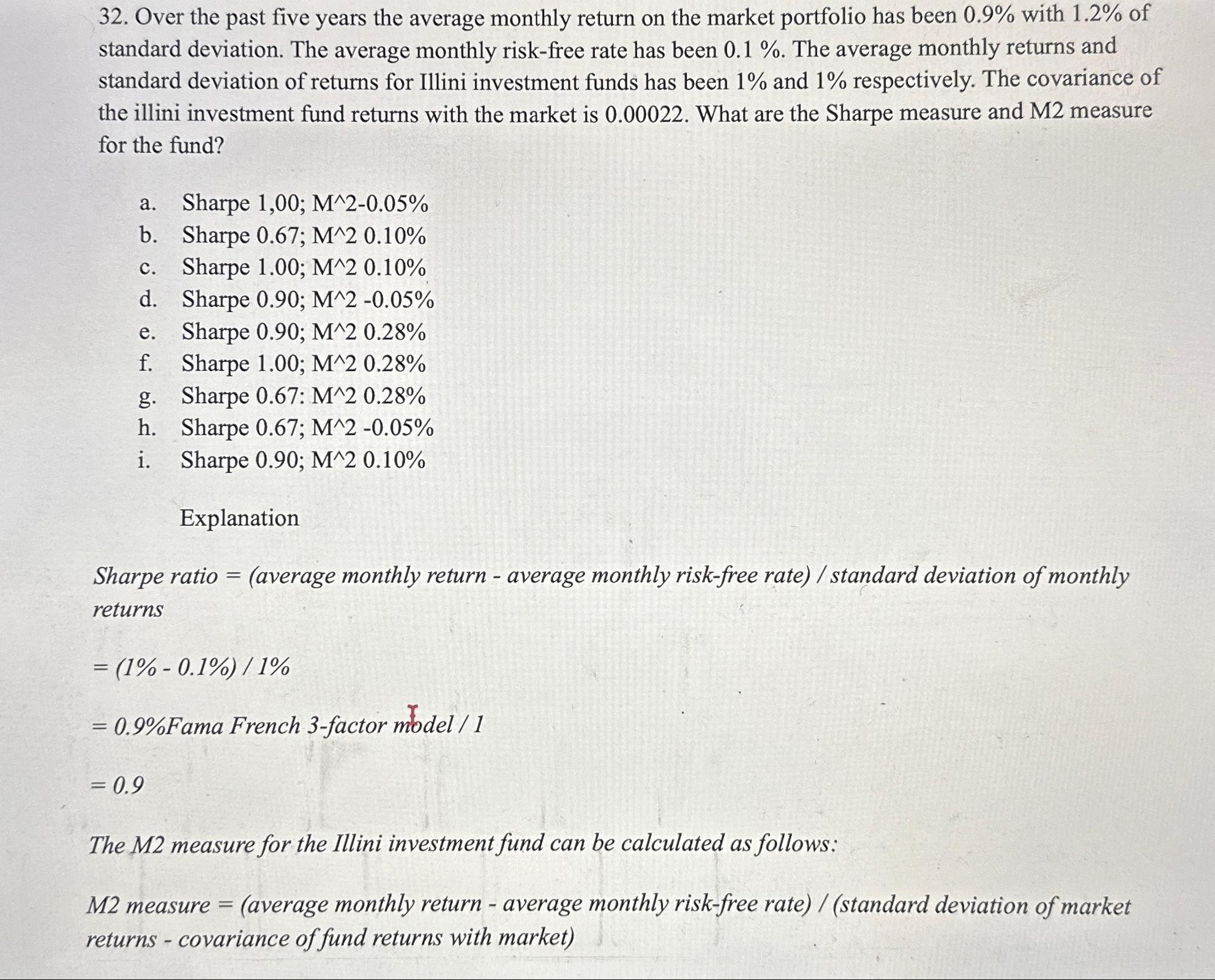Solved Over the past five years the average monthly return | Chegg.com