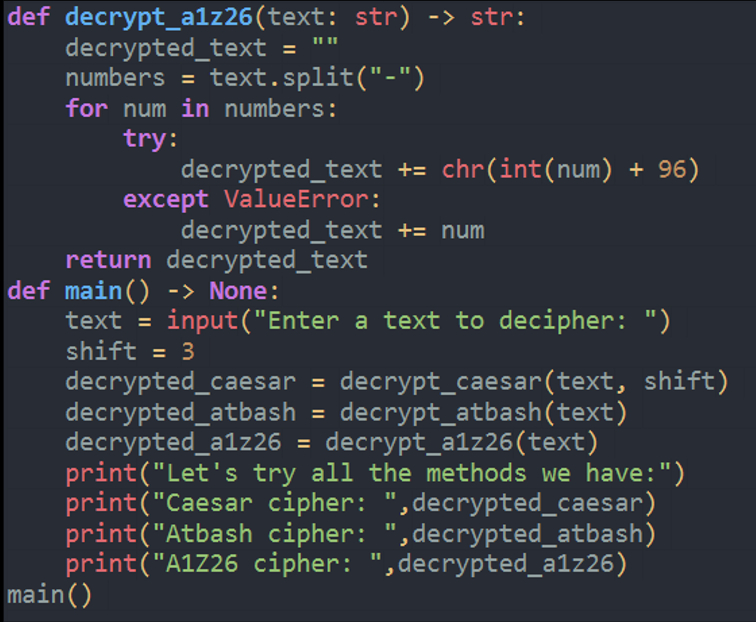 Solved I'm trying to add an a1z26 ﻿cipher to my code but | Chegg.com