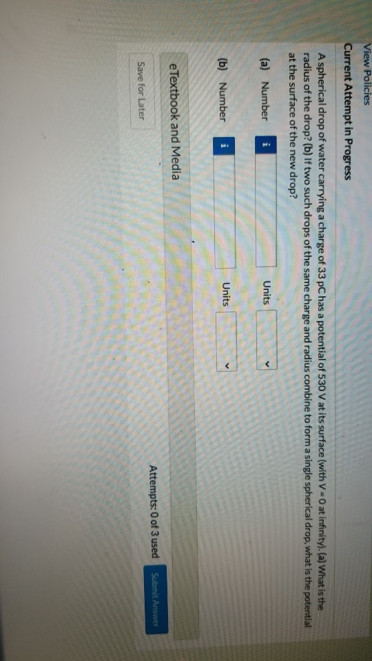 Solved View Policies Current Attempt in Progress A spherical | Chegg.com
