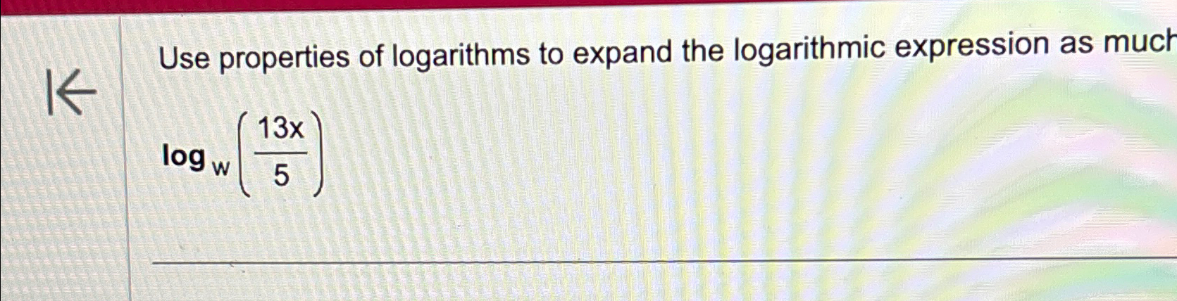 Solved Use properties of logarithms to expand the | Chegg.com