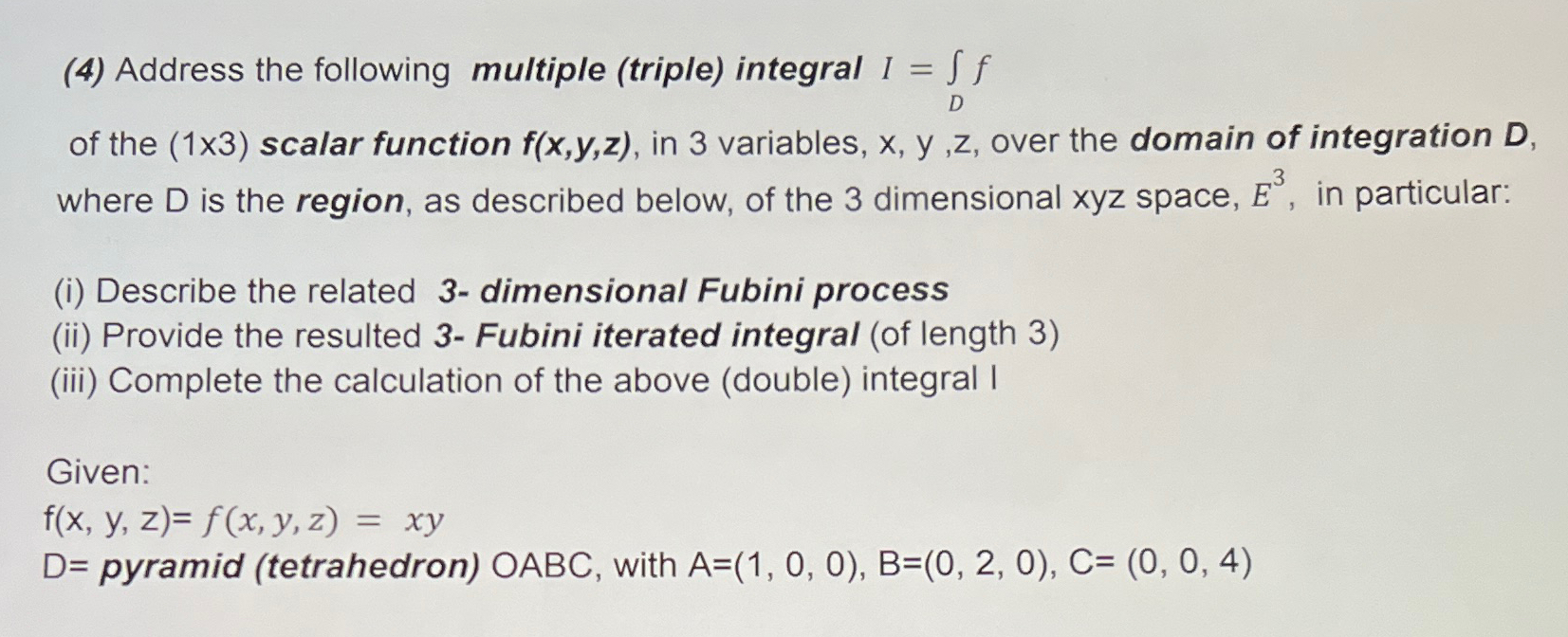 (4) ﻿Address the following multiple (triple) | Chegg.com