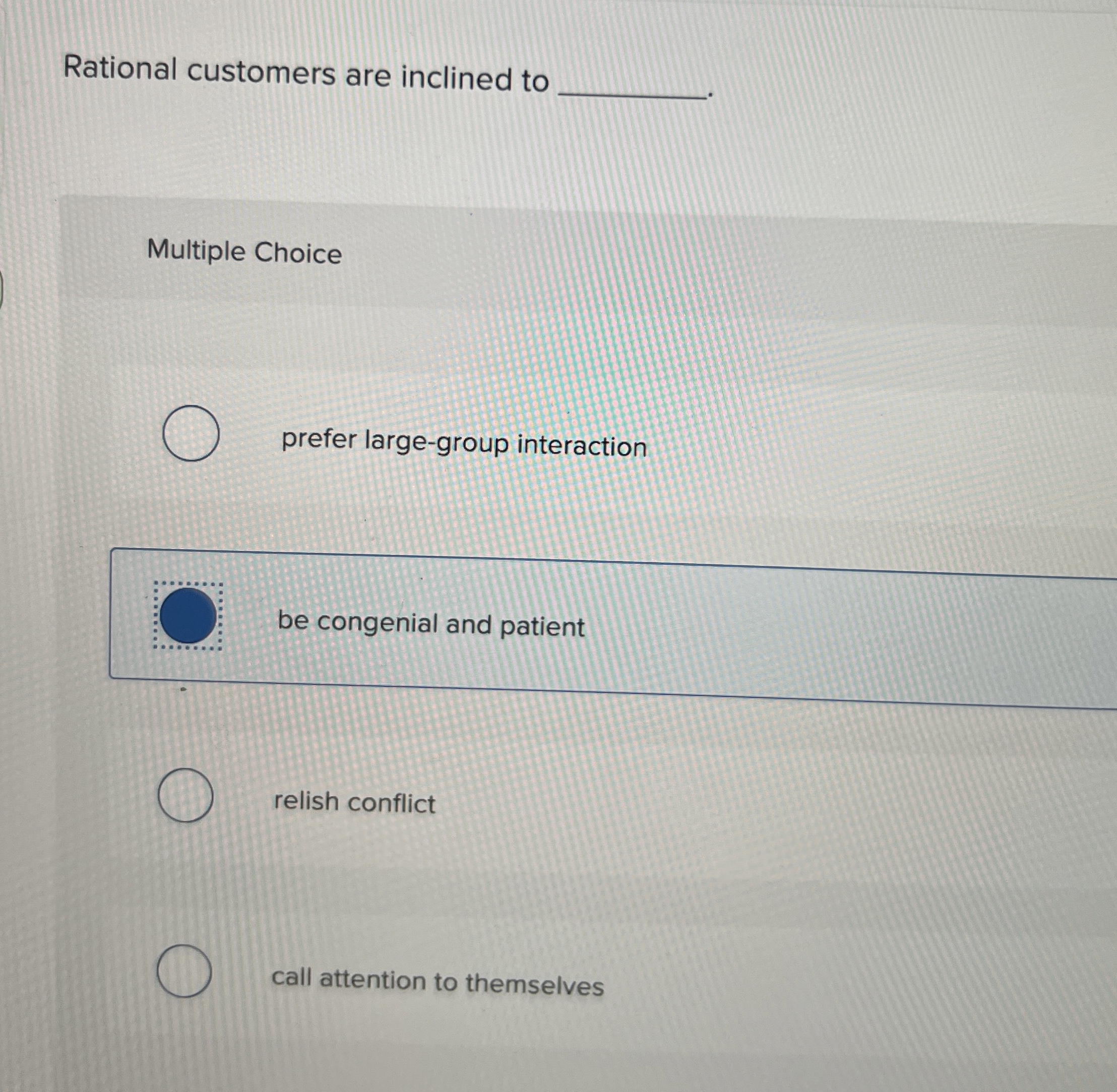 Solved Rational customers are inclined to Multiple | Chegg.com