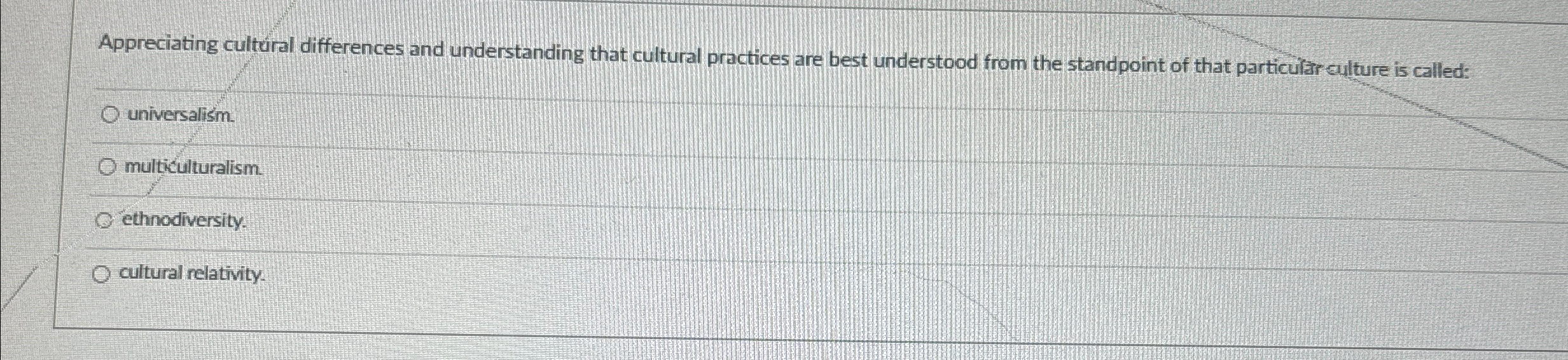 Solved Appreciating cultural differences and understanding | Chegg.com