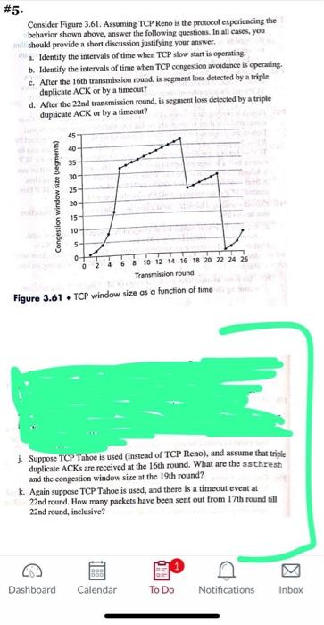 Solved Consider Figure 3.61. Assaming TCP Reno is the | Chegg.com