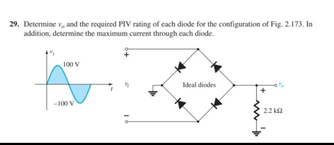 Solved 29. Determine v, and the required PIV rating of each | Chegg.com
