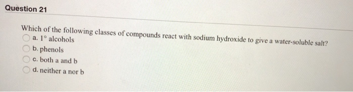 Solved Question 21 Which of the following classes of | Chegg.com