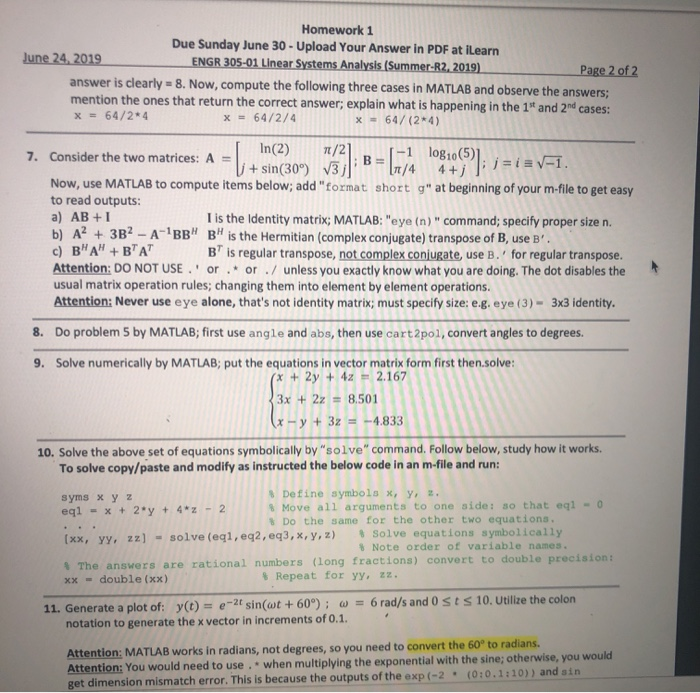 Solved Homework 1 Due Sunday June 30-Upload Your Answer in | Chegg.com