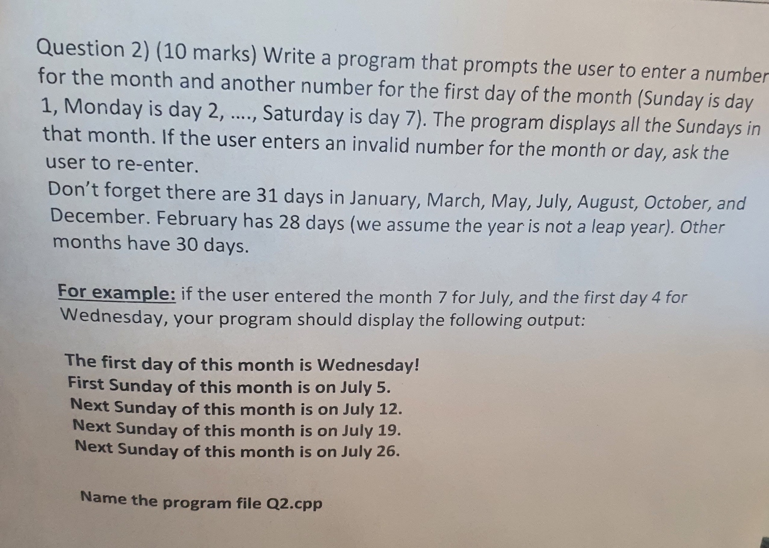 Solved Question 2) (10 ﻿marks) ﻿Write a program that prompts | Chegg.com