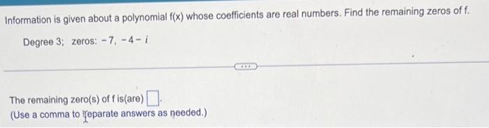 Solved information is given about a polynomial f(x) whose | Chegg.com