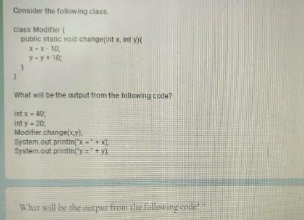 Solved Consider The Following Clasiwhat Will Be The Output 1740