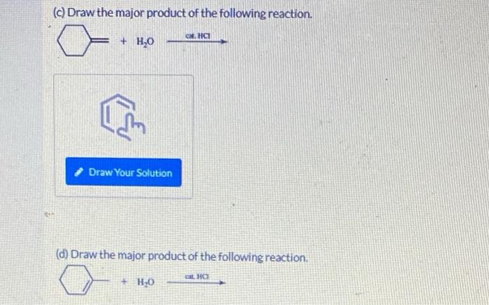 Solved Use Markovnikov's rule to predict the major products | Chegg.com