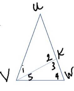 Solved Given: Isosceles triangle UVW (on the right) ﻿with | Chegg.com