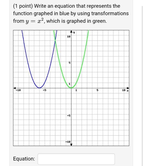 Solved (1 point) Write an equation that represents the | Chegg.com
